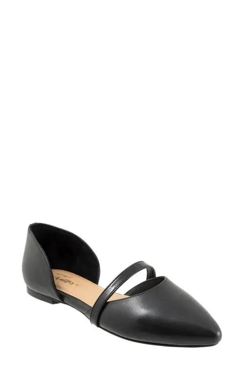 Trotters Estee Ballet Flat - Black/grey Leather