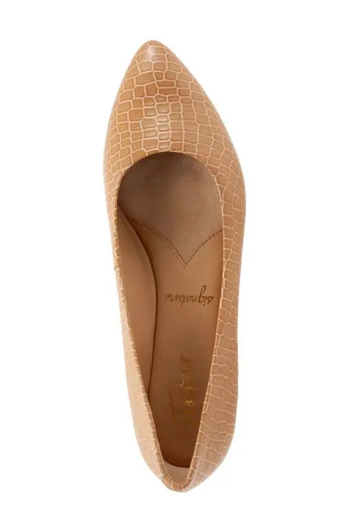 Trotters Estee Ballet Flat - Nude Crocodile Leather