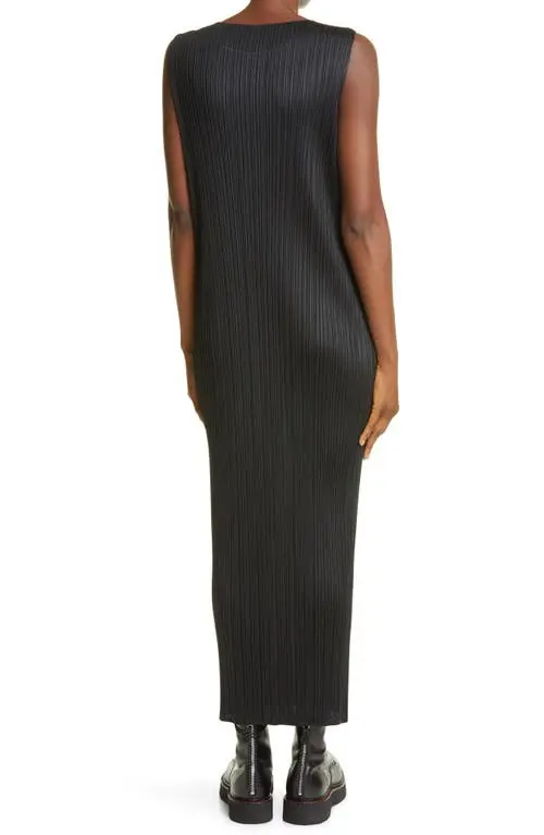 Issey Miyake Basics Pleated Midi Dress - Black