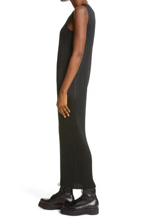 Issey Miyake Basics Pleated Midi Dress - Black