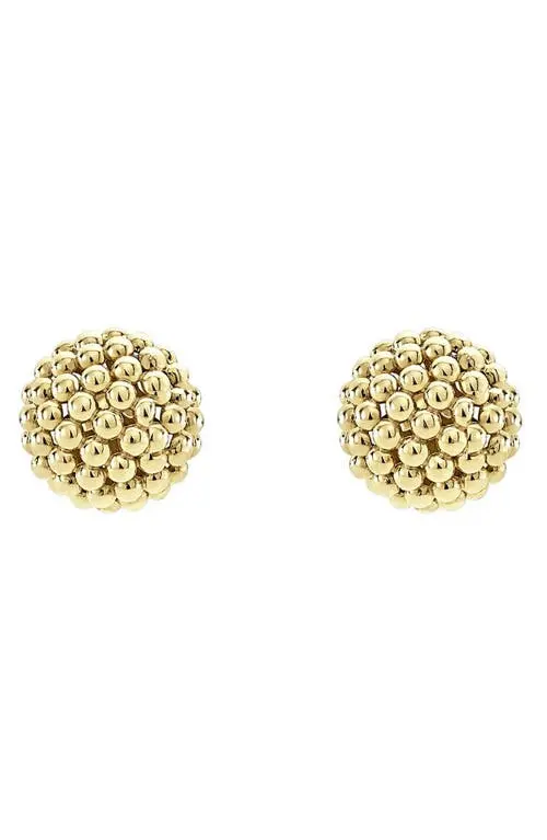 Lagos Caviar Lattice Stud Earrings - Gold