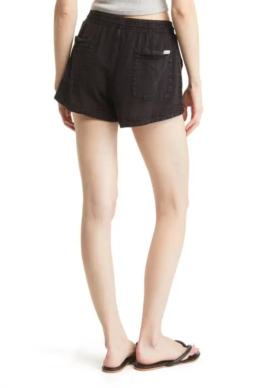 Rip Curl Crinkled Cotton Surf Shorts - Black