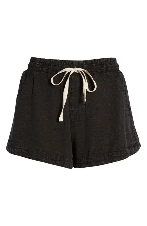 Rip Curl Crinkled Cotton Surf Shorts - Black