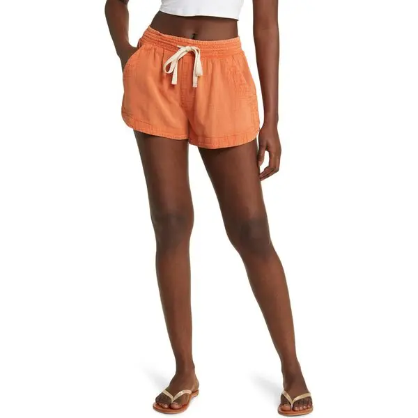 Rip Curl Crinkled Cotton Surf Shorts - Cinnamon