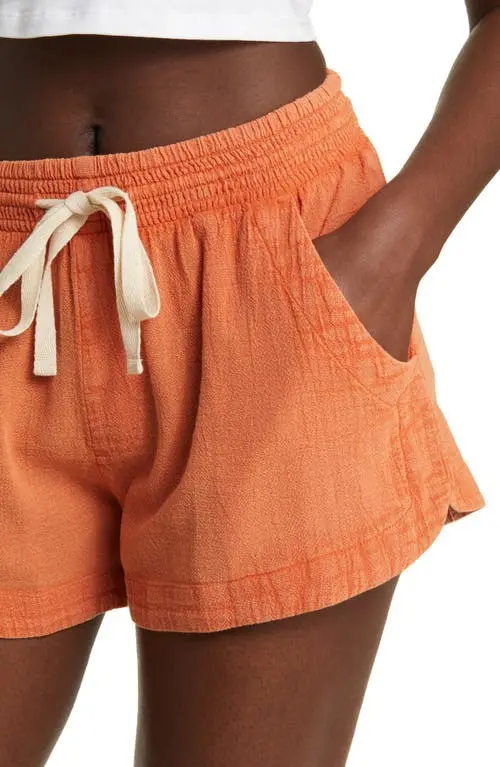 Rip Curl Crinkled Cotton Surf Shorts - Cinnamon