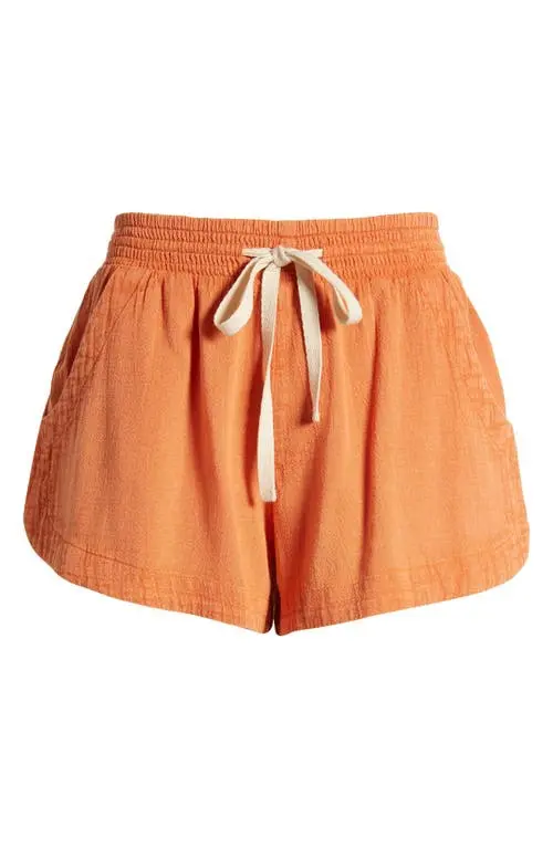 Rip Curl Crinkled Cotton Surf Shorts - Cinnamon