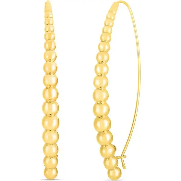 Roberto Coin 18k Gold Beaded Threader Earrings - Yellow Gold