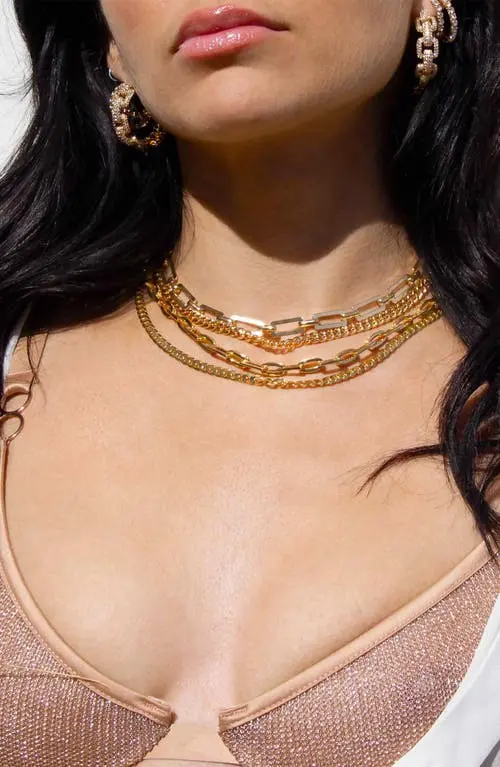 Ettika Rectangle Chain Necklace - Gold