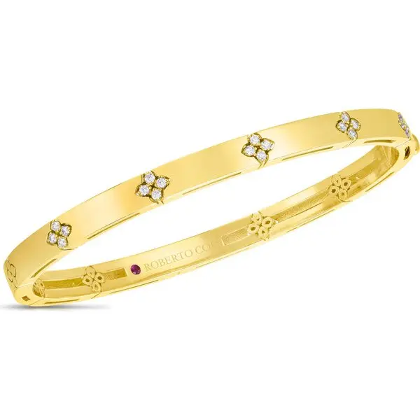 Roberto Coin Verona Diamond Bangle Bracelet In 18k Gold - Yg