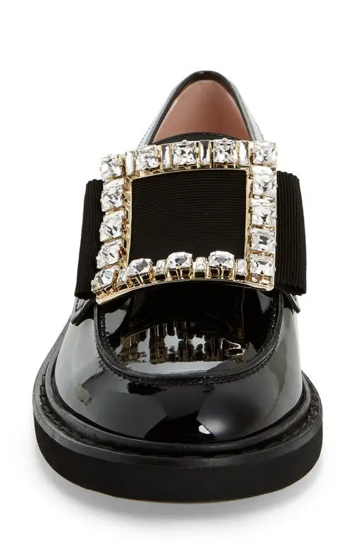 ROGER VIVIER Viv Rangers Crystal Buckle Loafer - Black/crystal