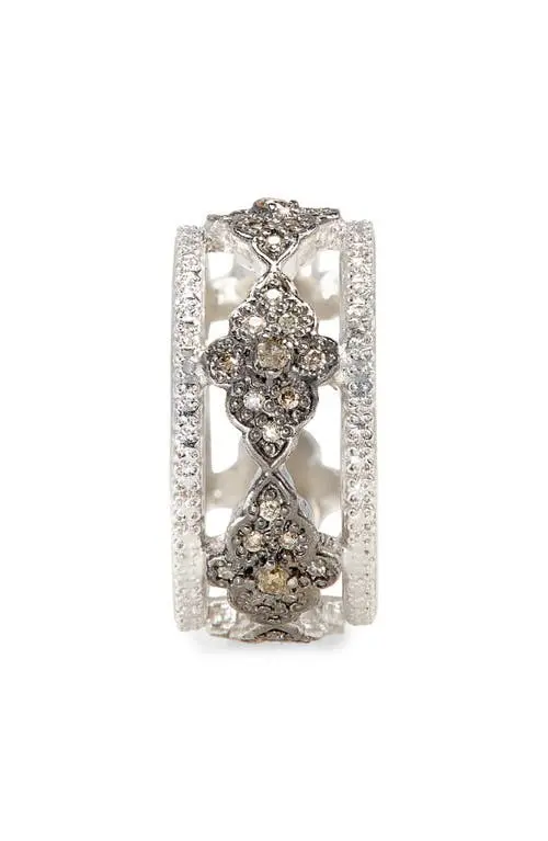 Armenta Diamond Scroll Band Ring - Silver