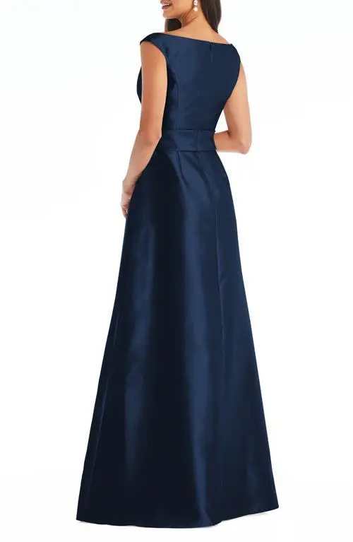 Alfred Sung Off-the-shoulder Satin Gown