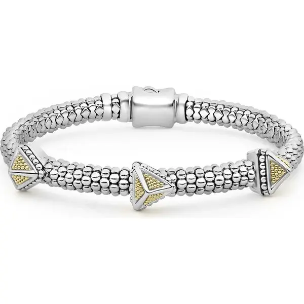 Lagos Ksl Three Pyramid Station Rope Bracelet - Silver