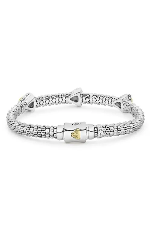 Lagos Ksl Three Pyramid Station Rope Bracelet