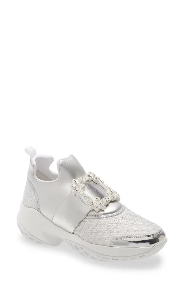 ROGER VIVIER Viv Run Slip-on Sneakers - Silver