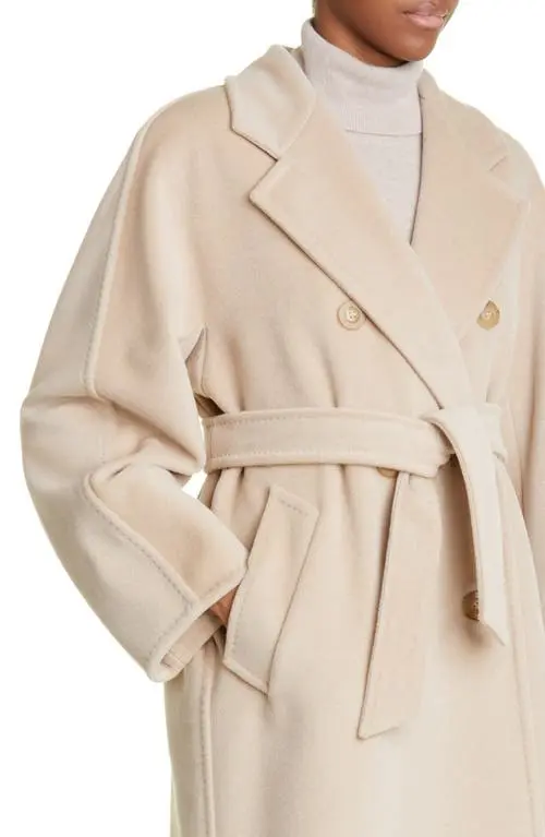 Max Mara Madame Double-breasted Wool And Cashmere Belted Coat - Sand