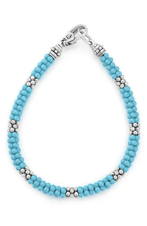 Lagos Caviar Ceramic Rope Bracelet - Silver/ Turquoise