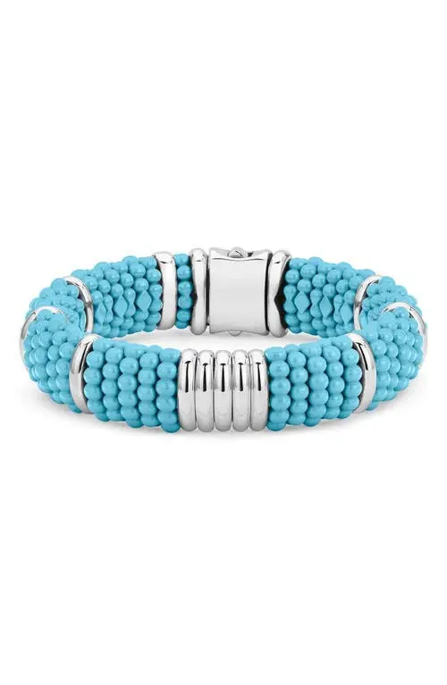 Lagos Caviar Ceramic Rope Bracelet - Silver/blue