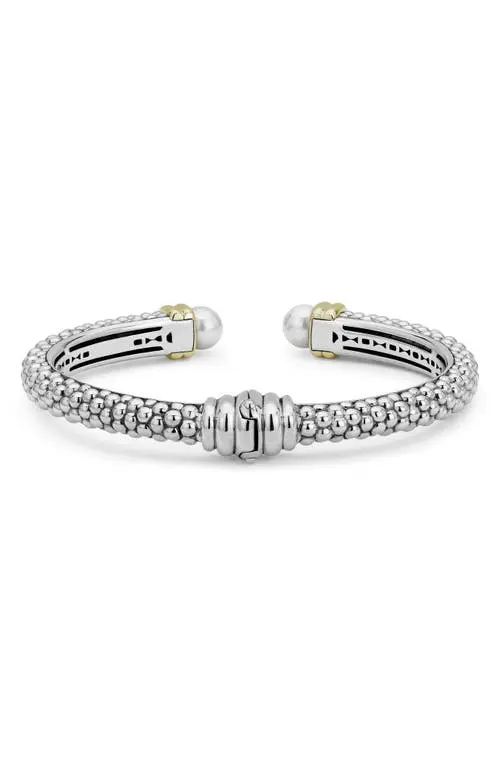Lagos Luna Pearl Cuff Bracelet - Silver/pearl