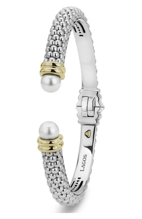 Lagos Luna Pearl Cuff Bracelet - Silver/pearl