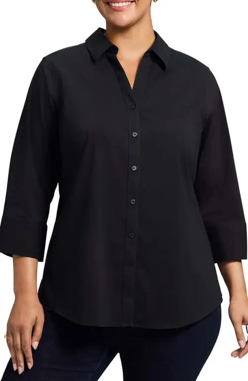 Foxcroft Mary Non-iron Stretch Cotton Button-up Shirt - Black
