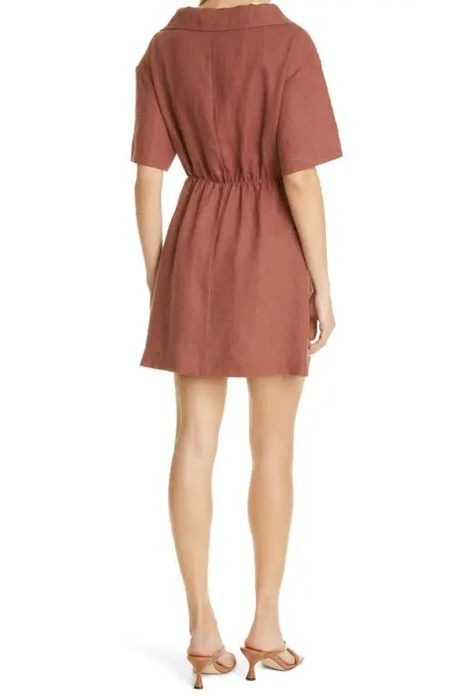 Nanushka Taiga Linen Mini Shirtdress