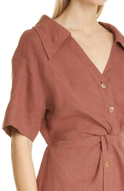 Nanushka Taiga Linen Mini Shirtdress