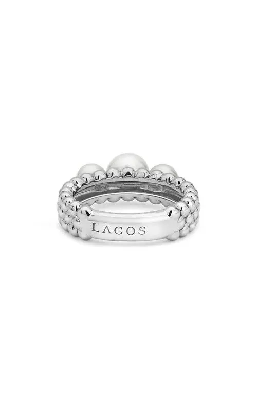 Lagos Luna Pearl Caviar Band Ring