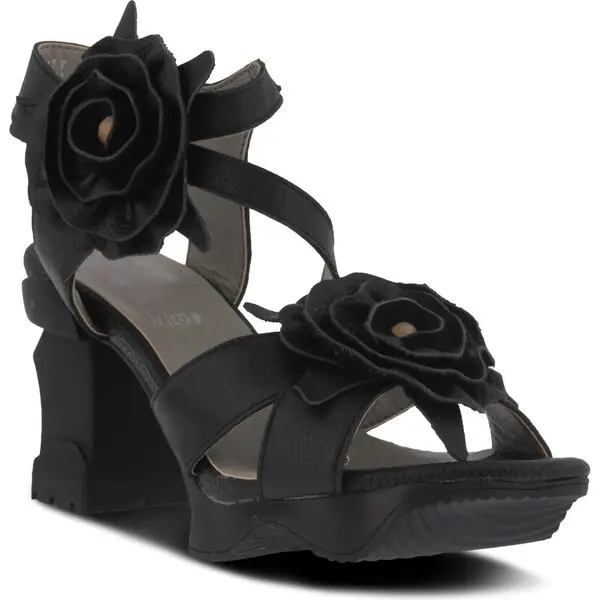 SPRING STEP SHOES Shelly Sandal - Black Leather