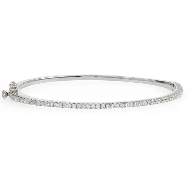 Nordstrom Cubic Zirconia Bangle - Clear- Silver
