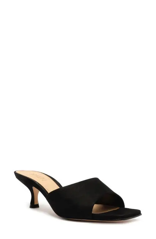 Schutz Dethalia Kitten Heel Slide Sandal - Black