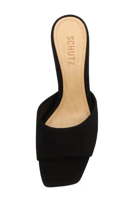 Schutz Dethalia Kitten Heel Slide Sandal - Black