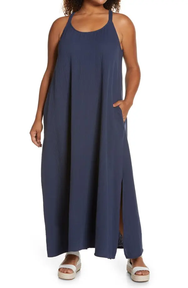 caslon cotton maxi dress Caslon Ruffle Tiered Cotton Maxi Dress In White