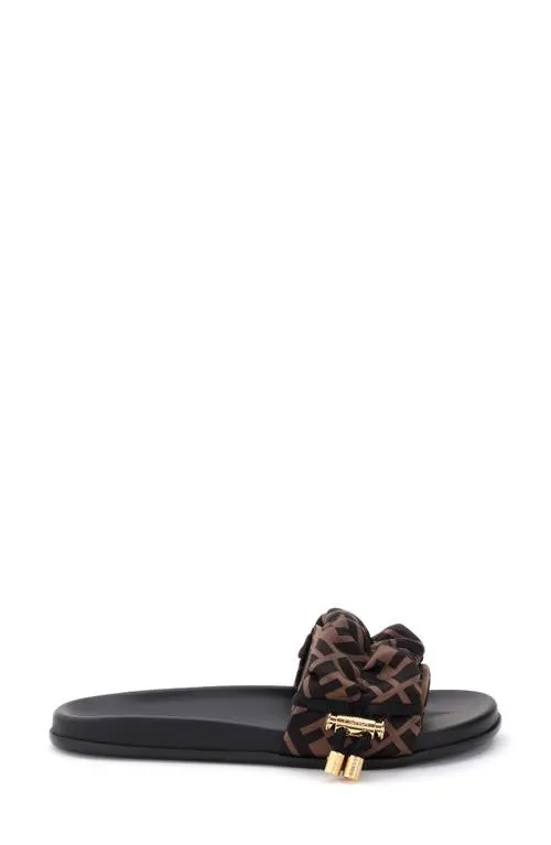 Fendi X Sarah Coleman Ff Vertigo Slide Sandal - Tobacco/black