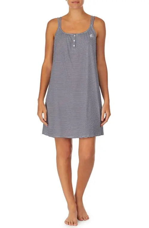 Ralph Lauren Double Strap Nightgown - Blue
