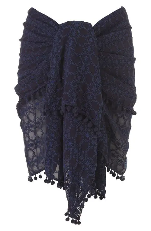 Melissa Odabash Embroidered Pareo - Navy