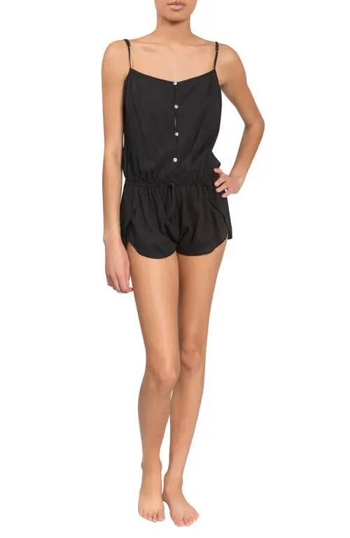 EVERYDAY RITUAL Ava Cotton Romper - Black