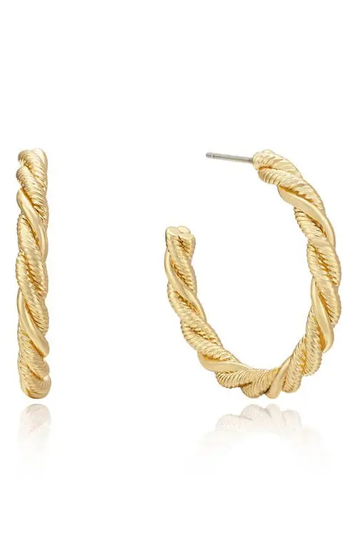 Ettika 18k- Plated Twist Hoop Earrings - Gold