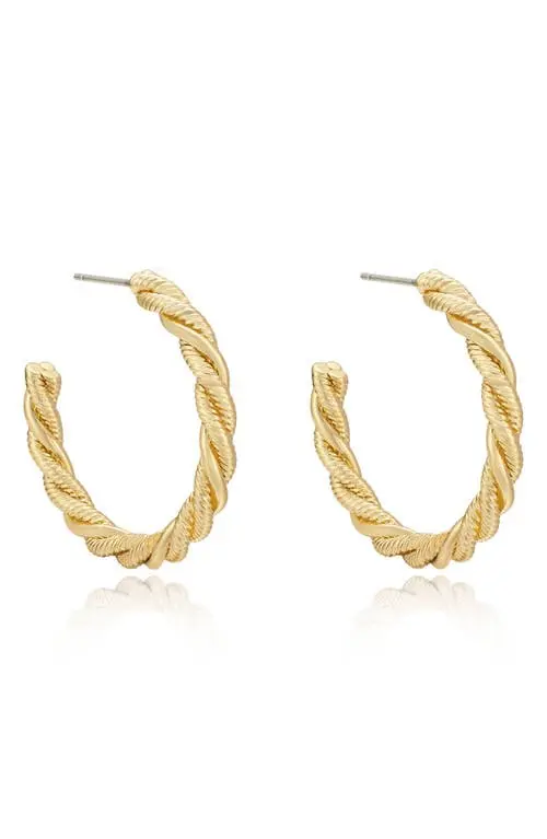 Ettika 18k- Plated Twist Hoop Earrings - Gold