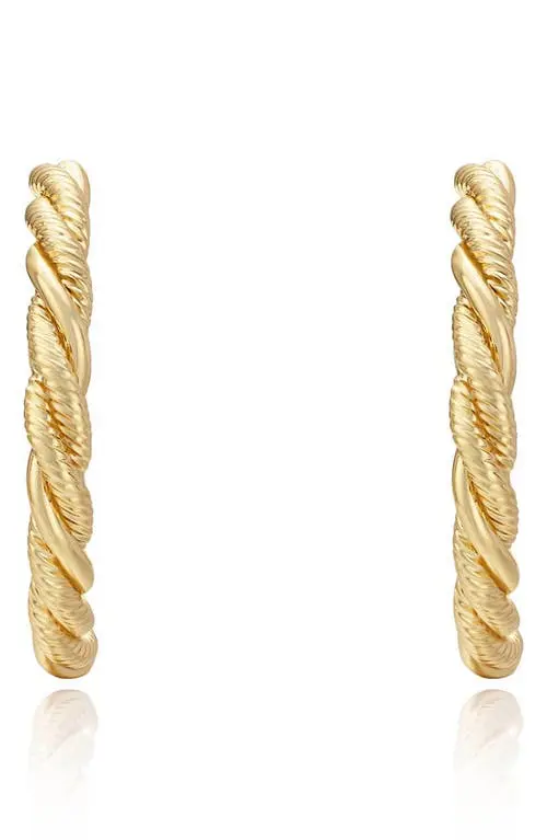 Ettika 18k- Plated Twist Hoop Earrings - Gold