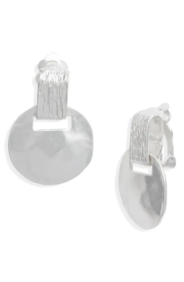 KARINE SULTAN Mixed Metal Clip-on Earrings - Silver