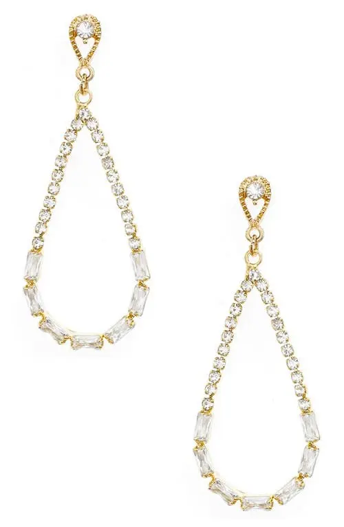 Ettika Crystal Teardrop Earrings - Gold