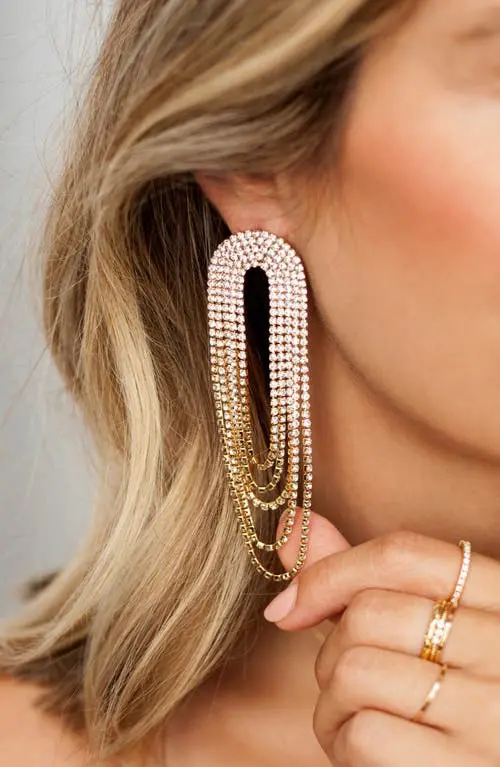 Ettika Crystal Chandelier Earrings - Gold