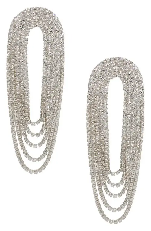 Ettika Crystal Chandelier Earrings - Silver