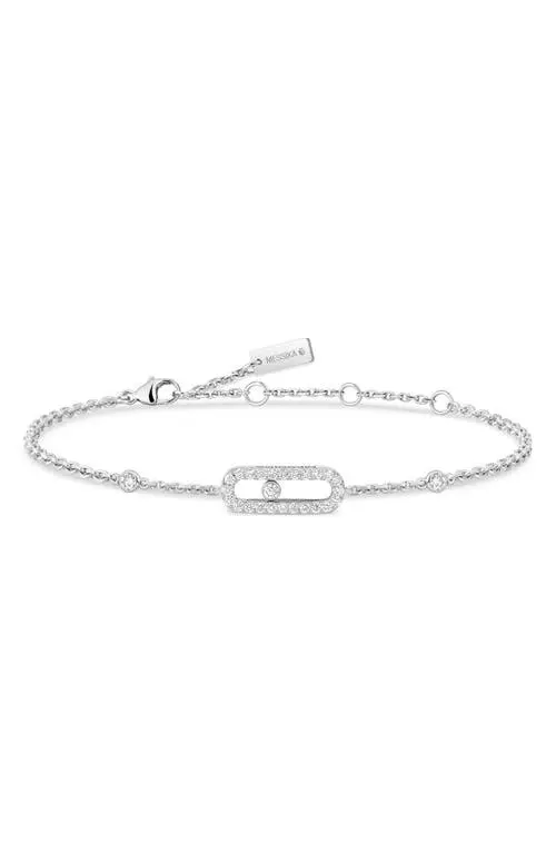 Messika Move Uno Pavé Diamond Bracelet - White Gold
