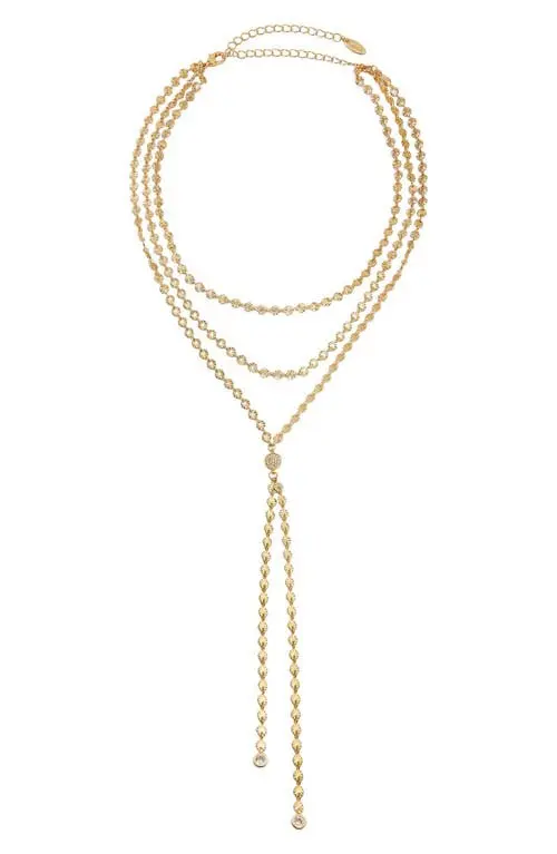 Ettika Cubic Zirconia Y-necklace - Gold