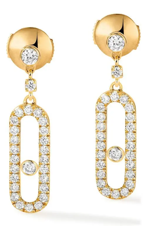 Messika Move Uno Pavé Diamond Drop Earrings - Yellow Gold
