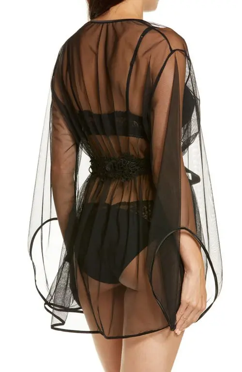 OH LA LA CHERI Sydney Satin Bow Mesh Robe