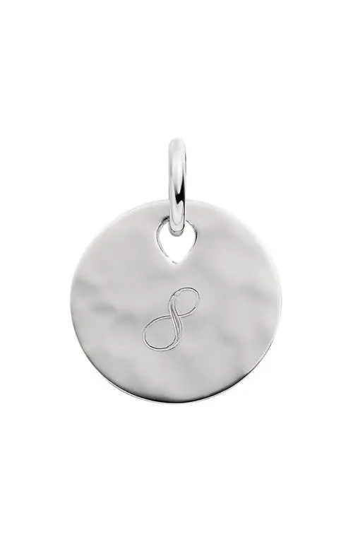 Monica Vinader Engravable Hammered Pendant Charm - Silver