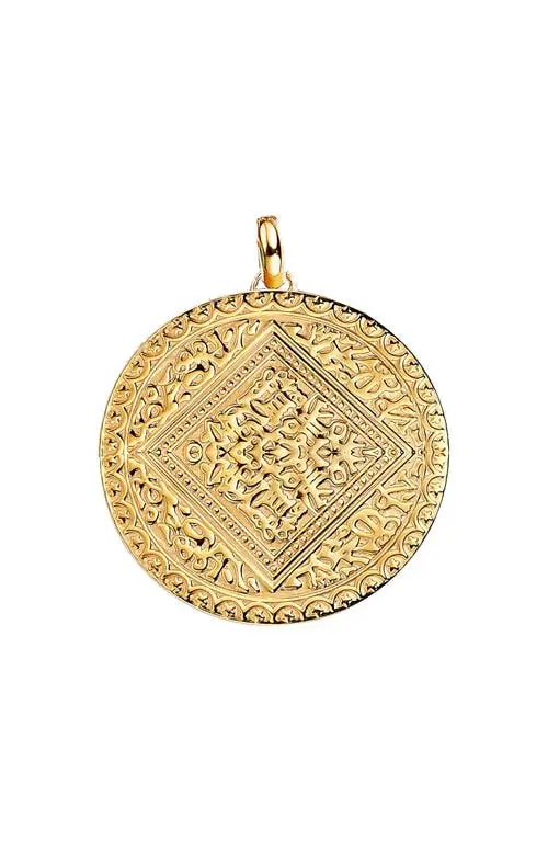 Monica Vinader Mini Marie Pendant Charm - Yellow Gold
